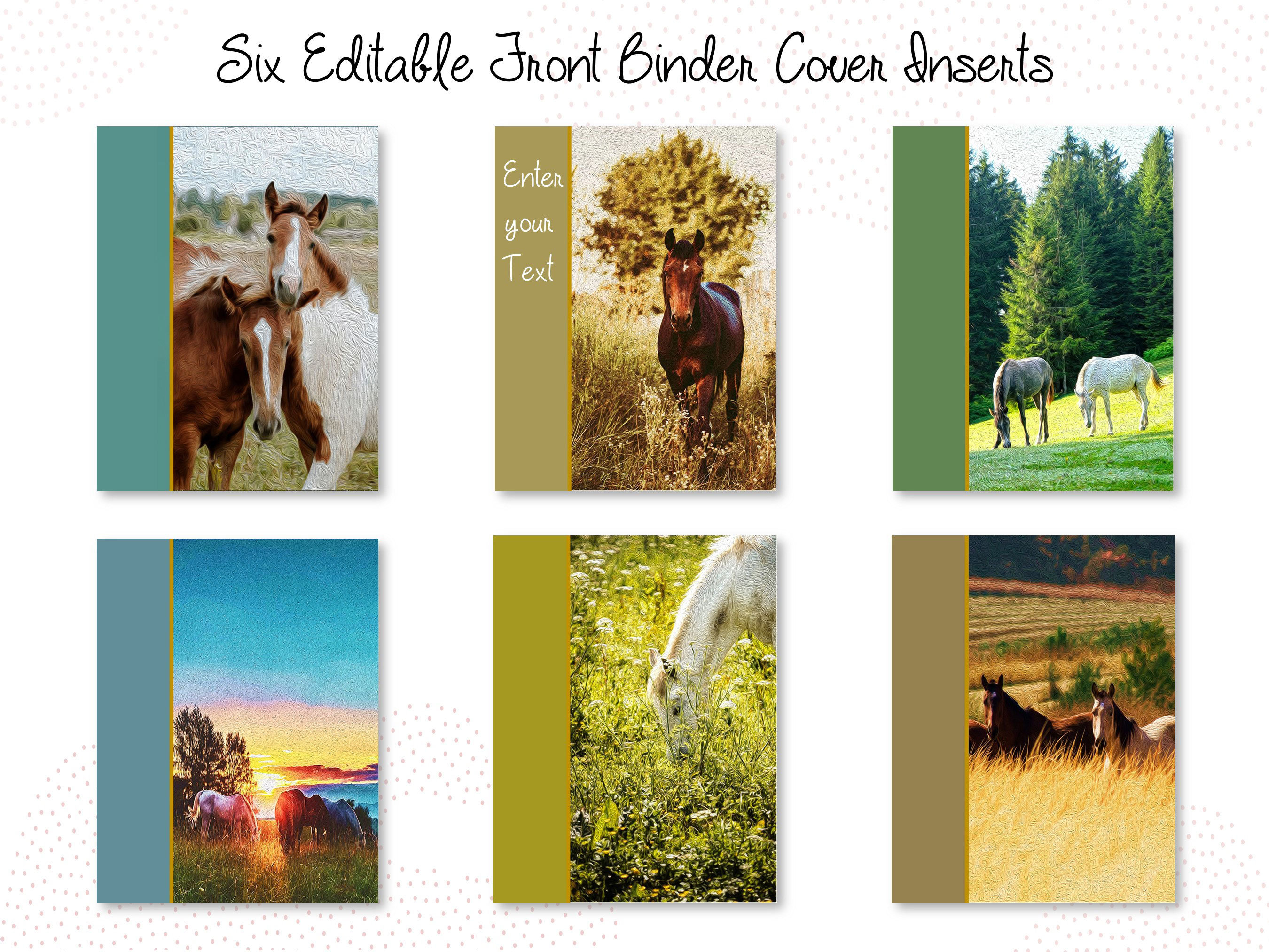 Horse Printable Binder Cover Sets | Plus Matching Binder Backs & Spines ...