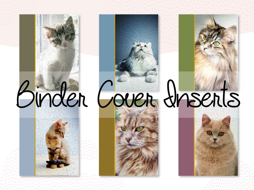 Cat Binder Cover Insert Sets | Plus Matching Binder Back & Spines ...