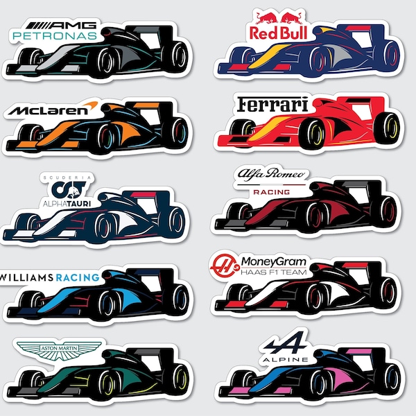 Formula 1 Team Stickers - Etsy