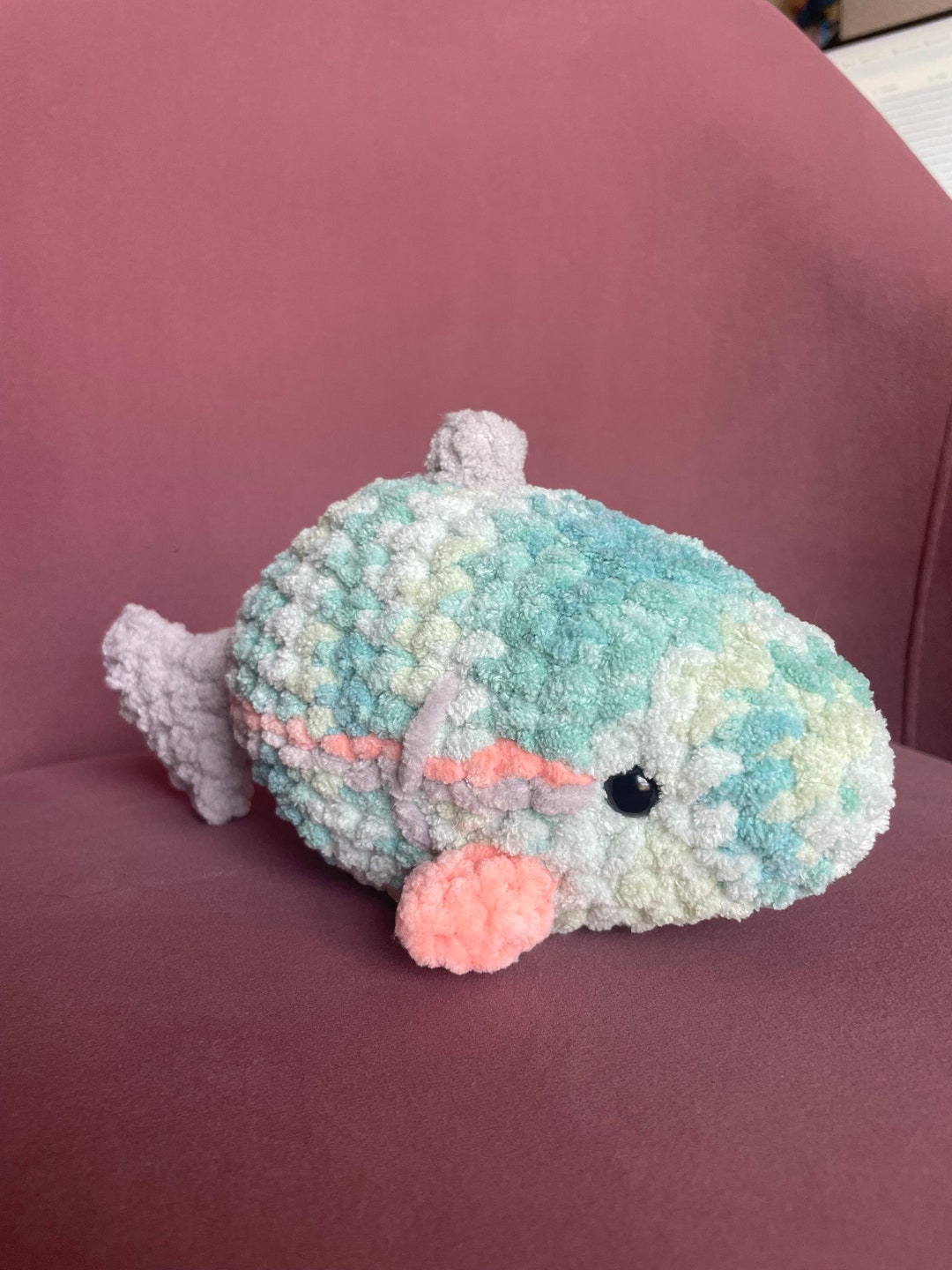 Custom Crochet Rainbow Fish | Trout Lovey | Fish Lovey | Stuffed Trout ...