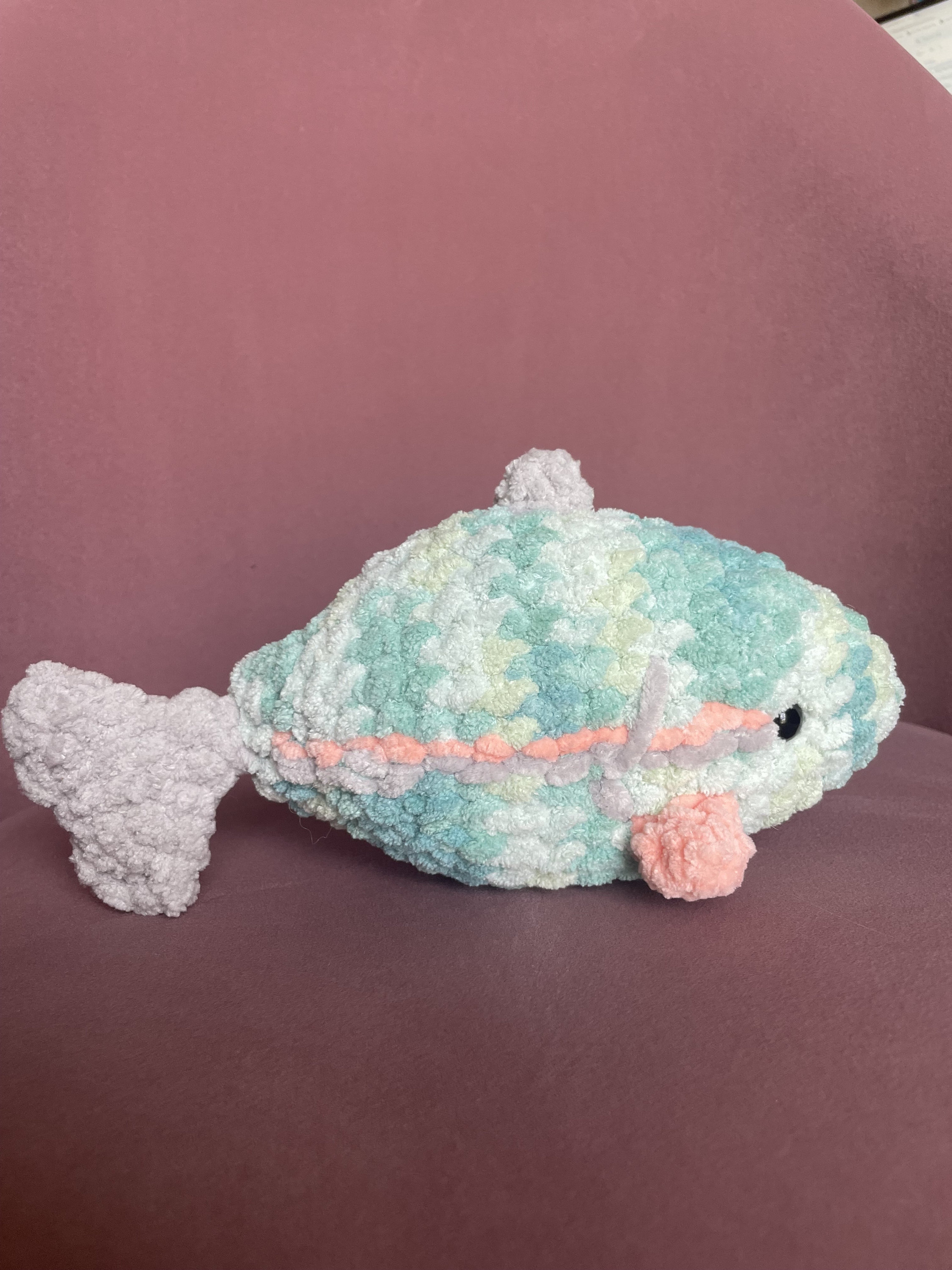 Custom Crochet Rainbow Fish Trout Lovey Fish Lovey Stuffed Trout Custom ...