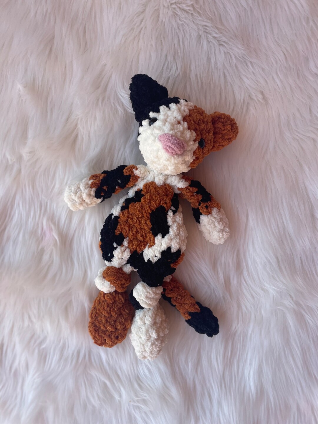 Custom Crochet Cat Lovey | Chenille Yarn Kitty Snuggler - Etsy