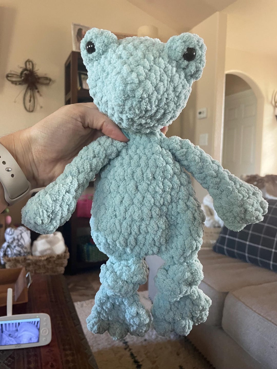 Custom Crochet Frog Snuggler | Frog Lovey | Frog Snuggler | Custom Frog ...