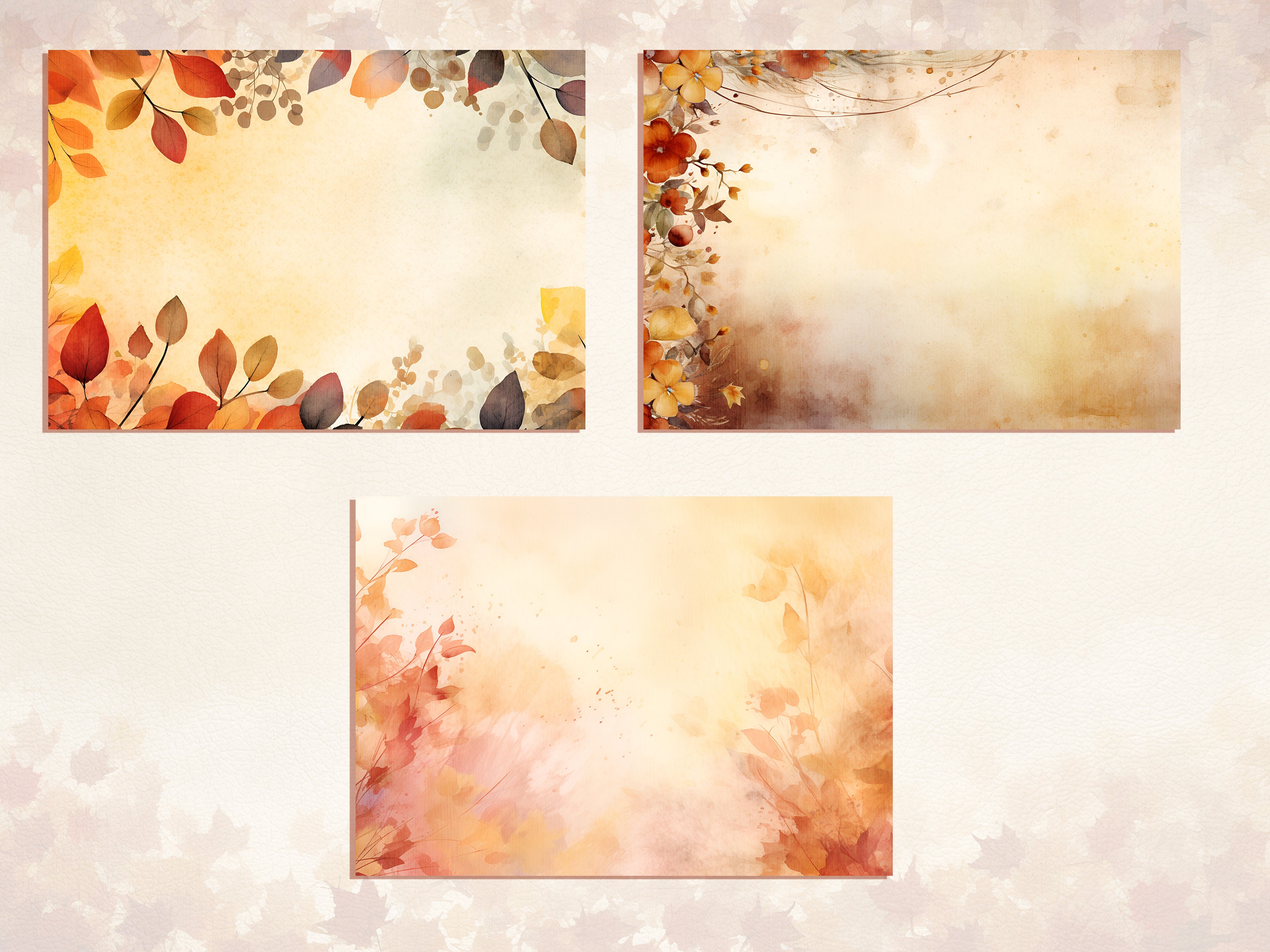 Watercolor Autumn Backgrounds, Texture Background for Fall and Autumn ...