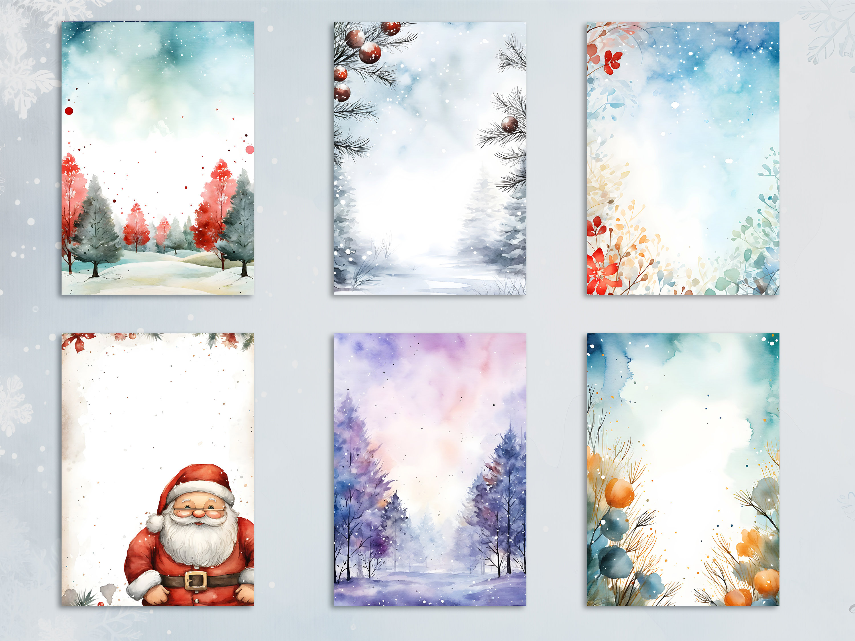 Watercolor A4 Portrait Christmas Backgrounds, Texture Background for ...