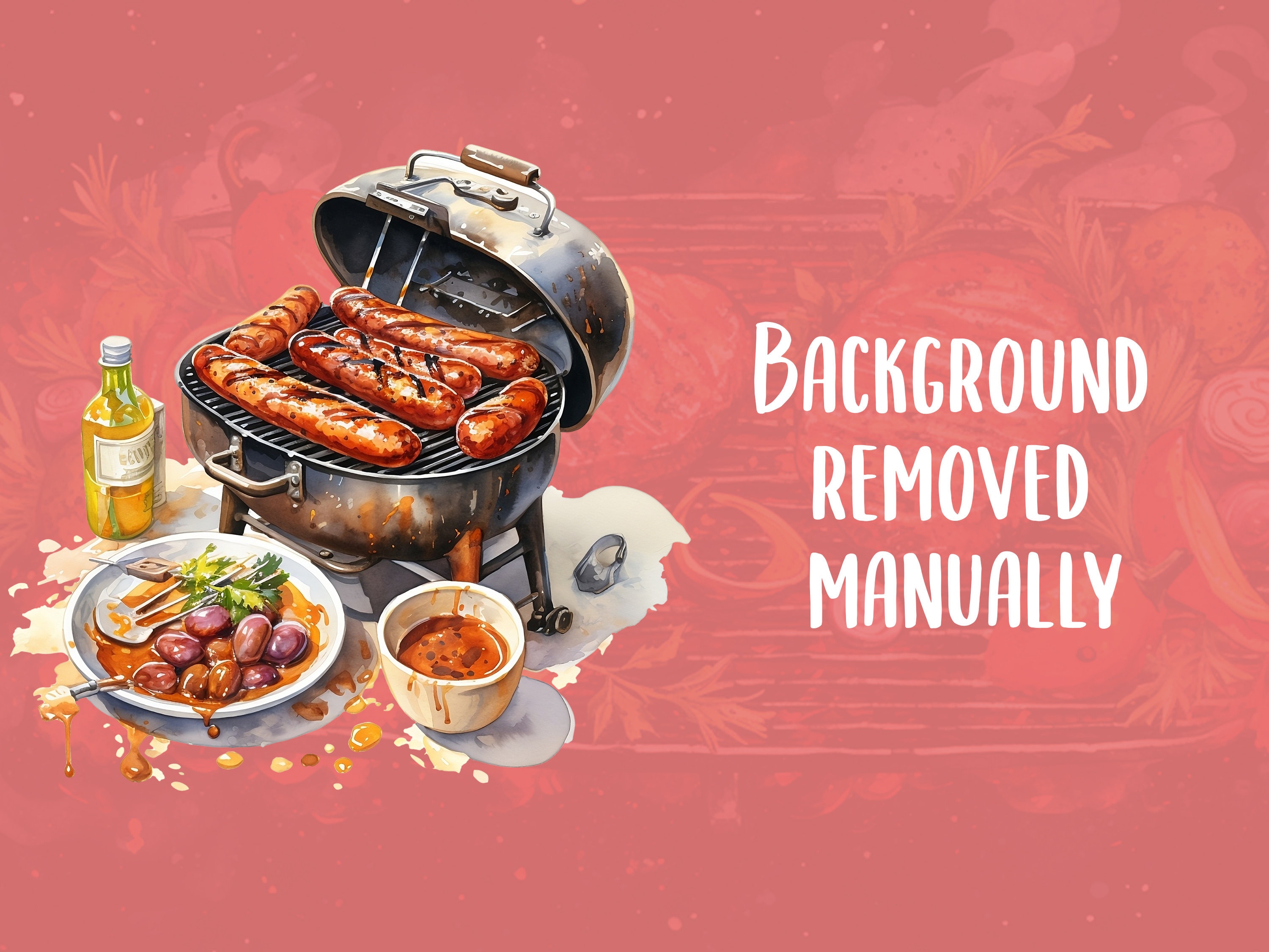 Watercolor Barbecue Pack, Clipart PNG Barbecue Illustrations, Barbecue ...