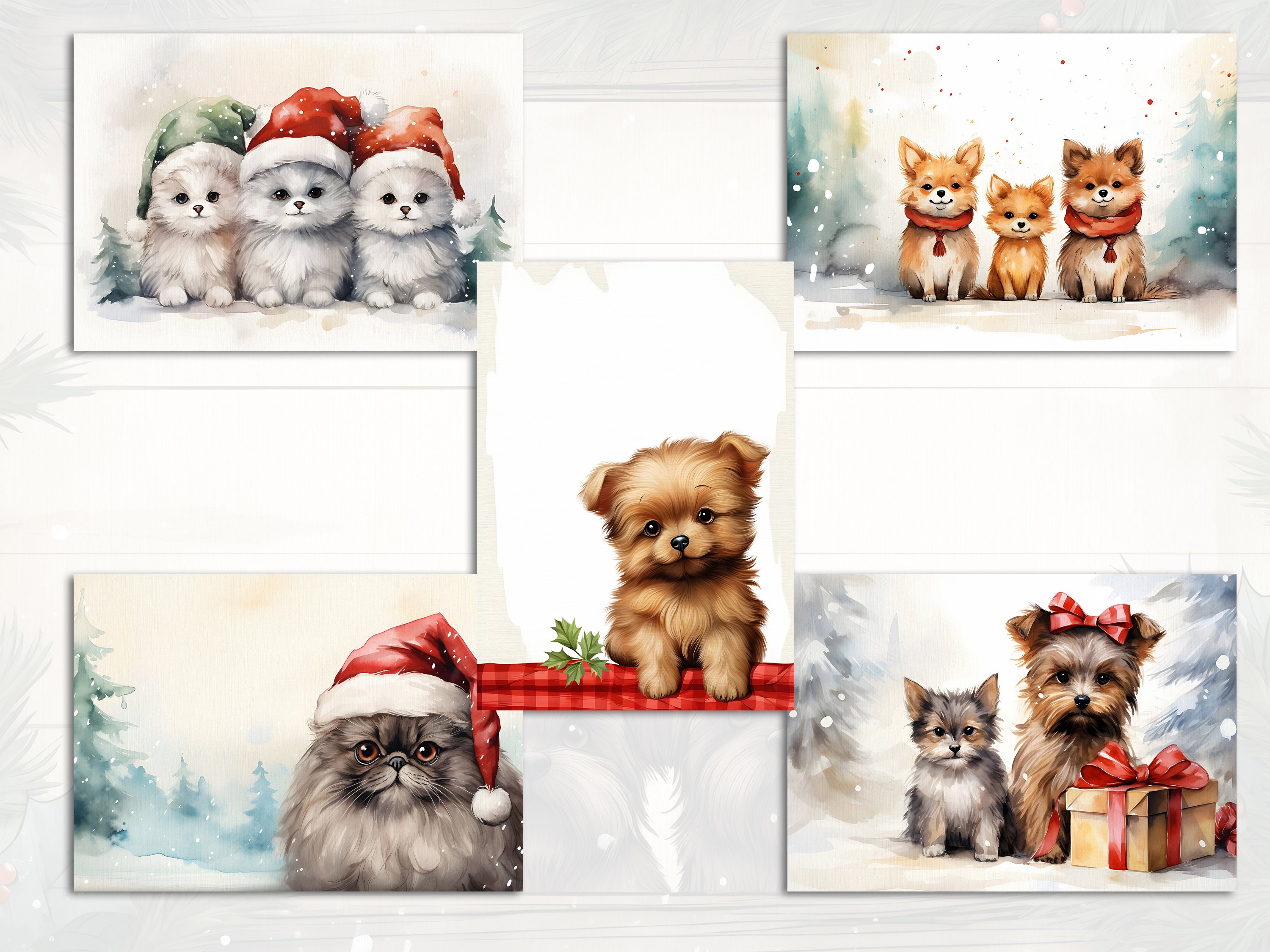 Watercolor Clipart Cats and Dogs Backgrounds, Cute Pets Background for ...