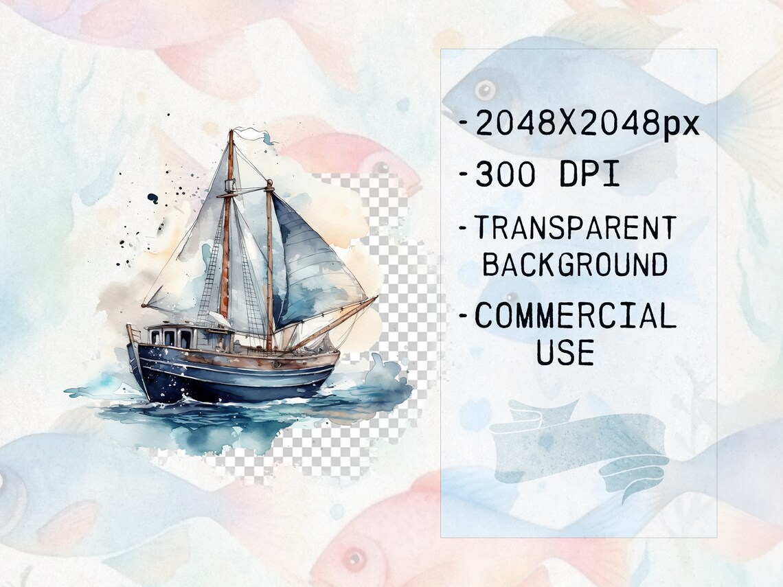 Watercolor Ocean and Sea, Clipart PNG Ocean Theme, Watercolor Sealife ...