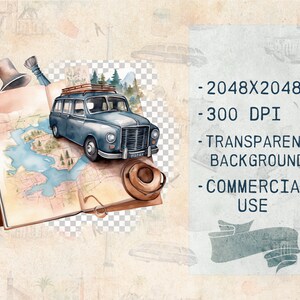 Watercolor Drawings Travel Pack, Clipart PNG Travel Journal, Watercolor ...