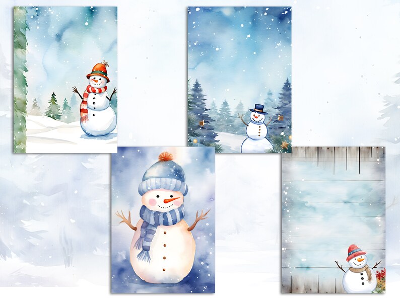 Watercolor Snowman Backgrounds, Texture Background for Christmas and ...