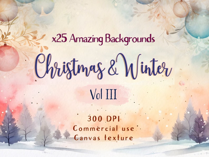 Watercolor Christmas Backgrounds, Beautiful Background for Christmas ...