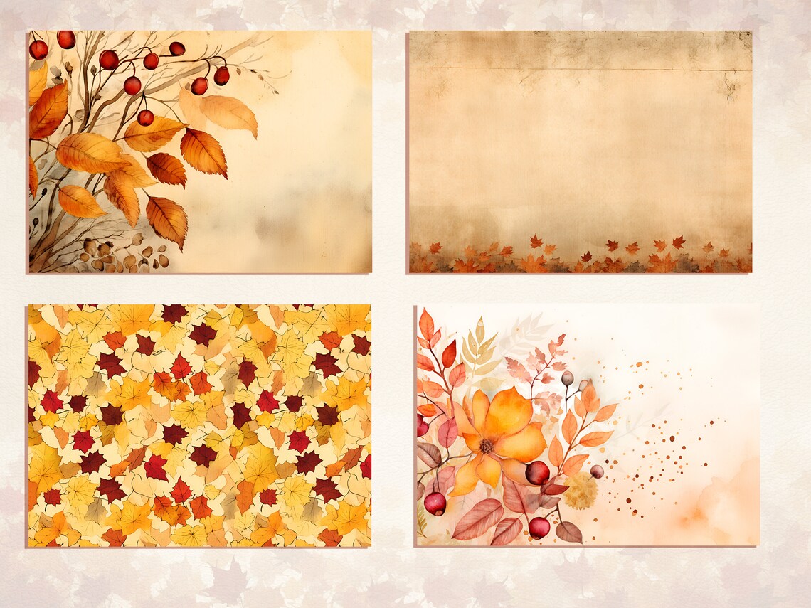 Watercolor Autumn Backgrounds, Texture Background for Fall and Autumn ...