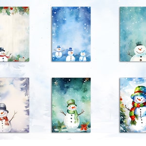 Watercolor Snowman Backgrounds, Texture Background for Christmas and ...