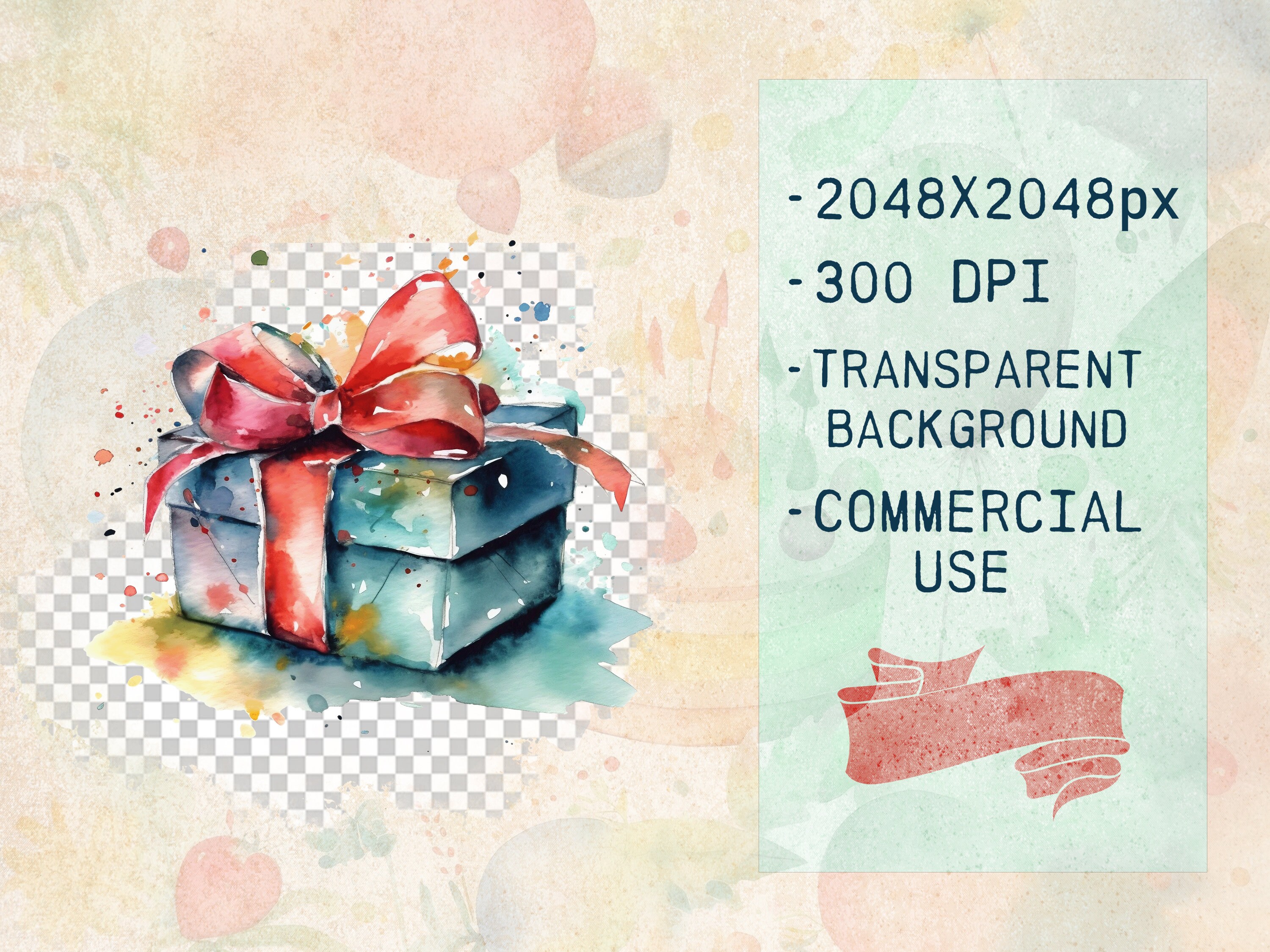 Watercolor Birthday Party, Clipart PNG Balloons and Cake, Watercolor ...