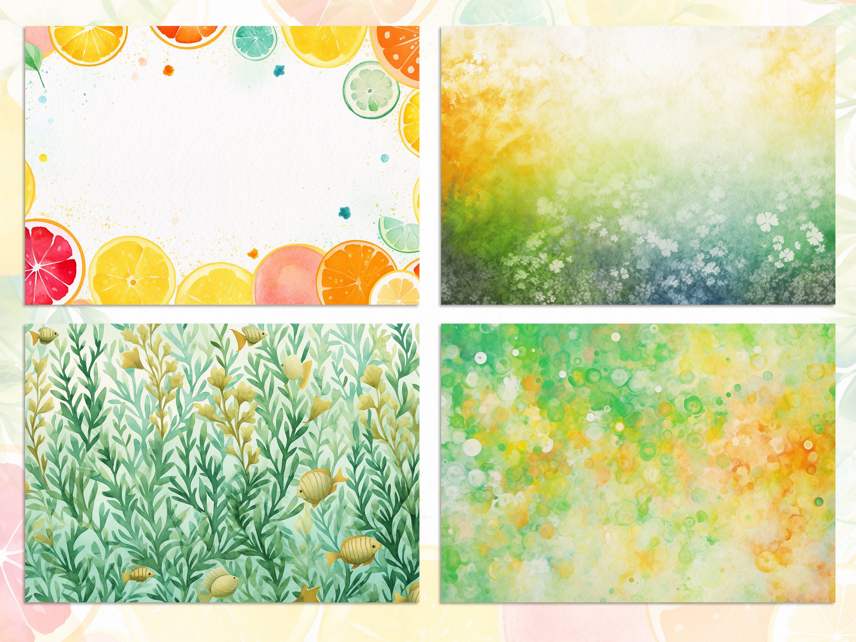 Watercolor Summer Backgrounds, Texture Background for Summer Projects ...