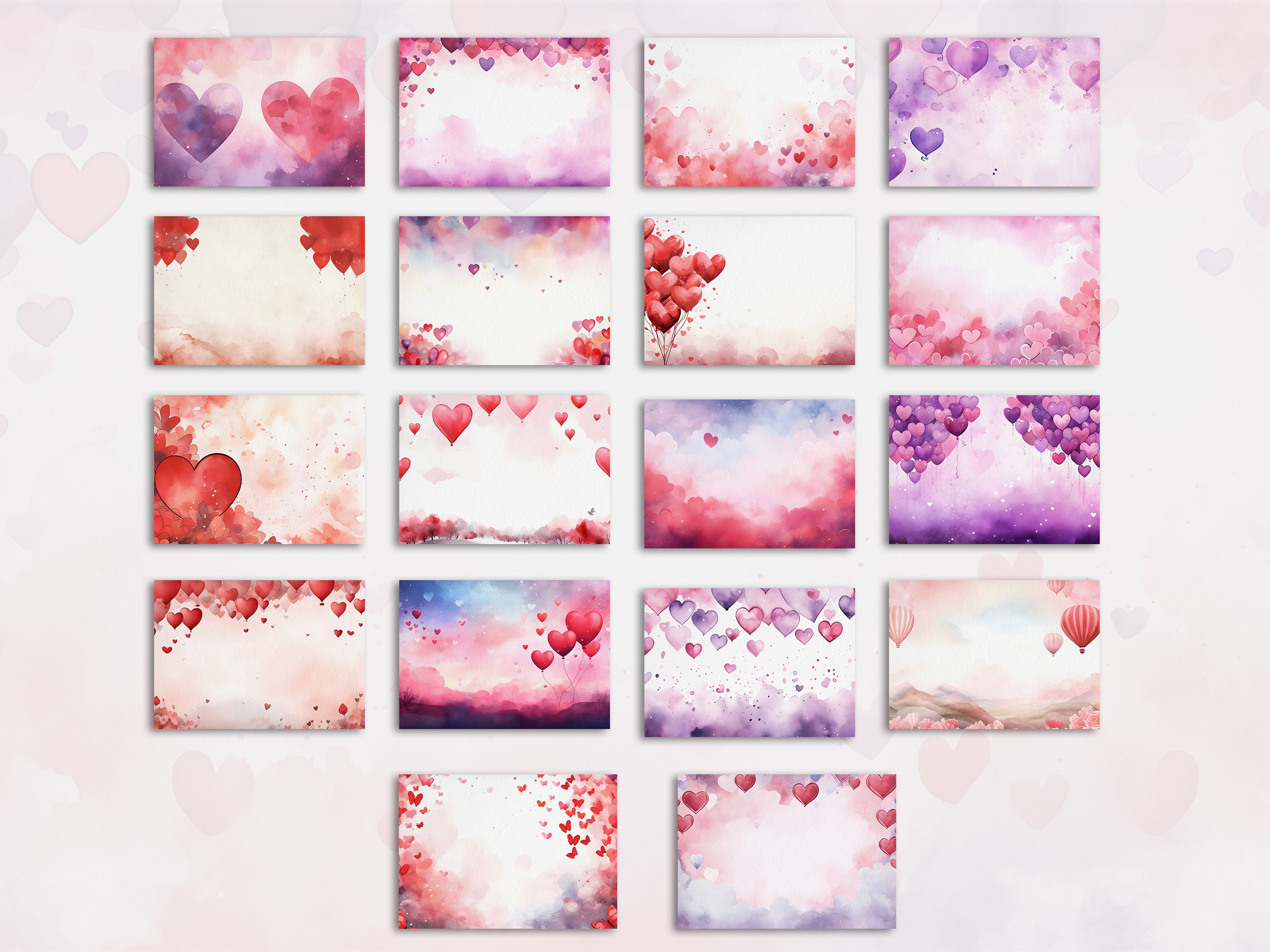 Valentine's Day Backgrounds, Beautiful Watercolor Backdrops for ...