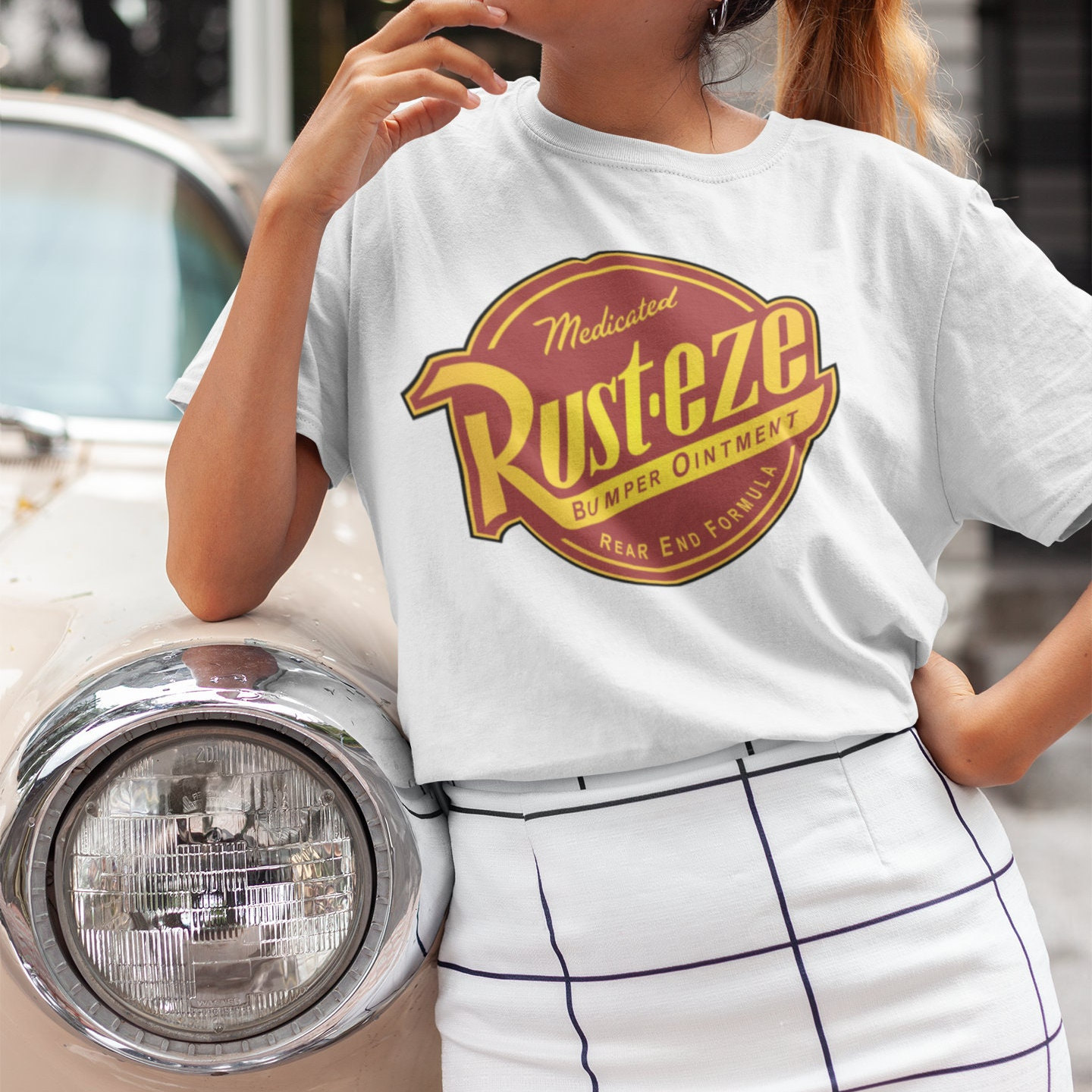 Rust-eze Logo Disney Pixar Cars Unisex Softstyle T-shirt / Vintage Cars ...