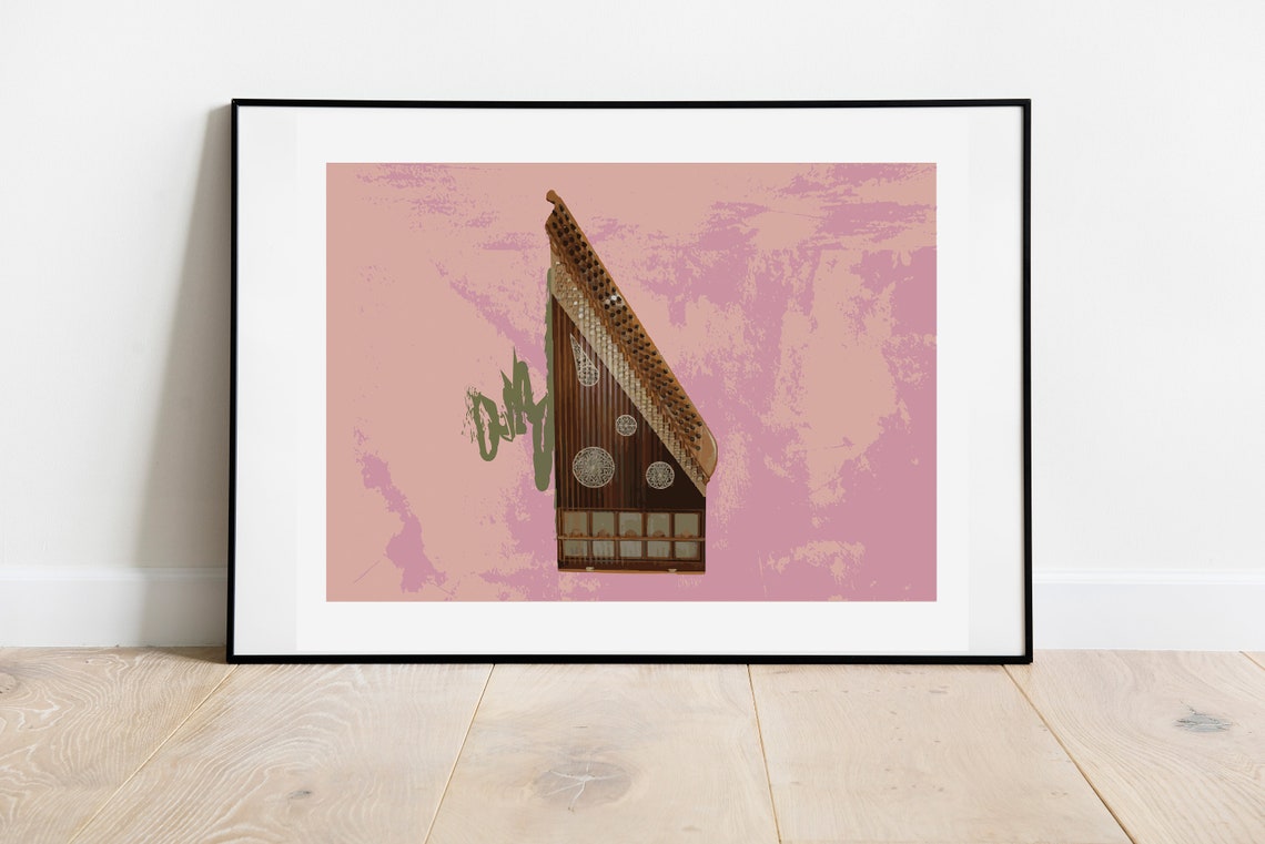 Pink QANUN Saudi Arabic Music Instrument Home Deco Wall Art-modern ...