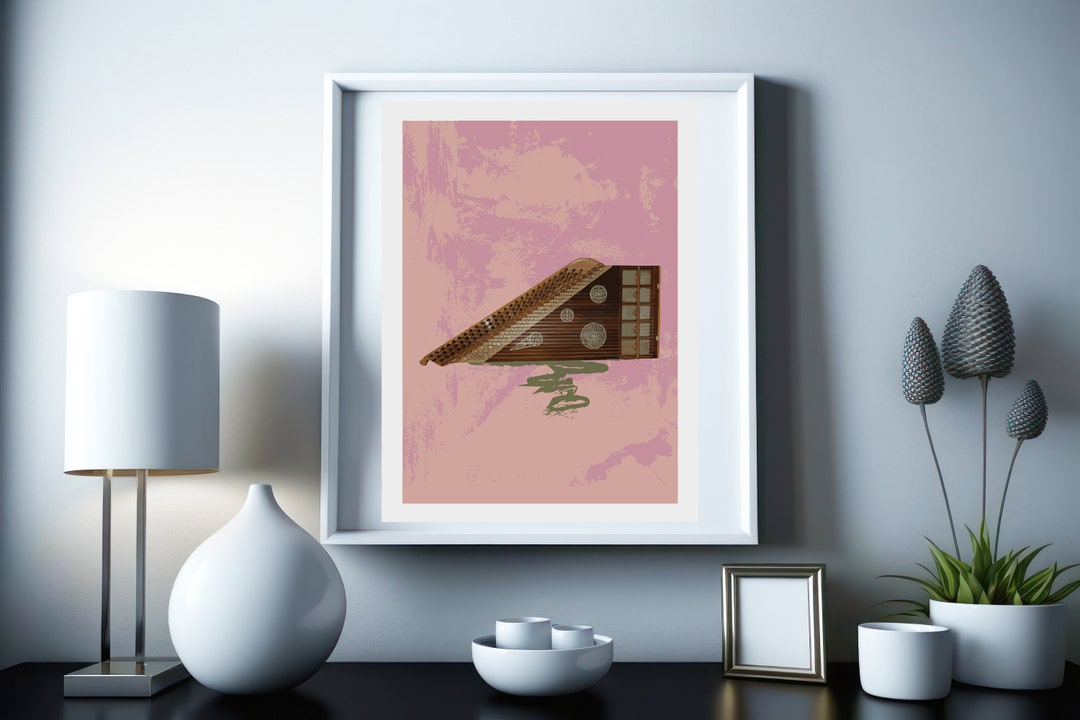 Pink QANUN Saudi Arabic Music Instrument Home Deco Wall Art-modern ...