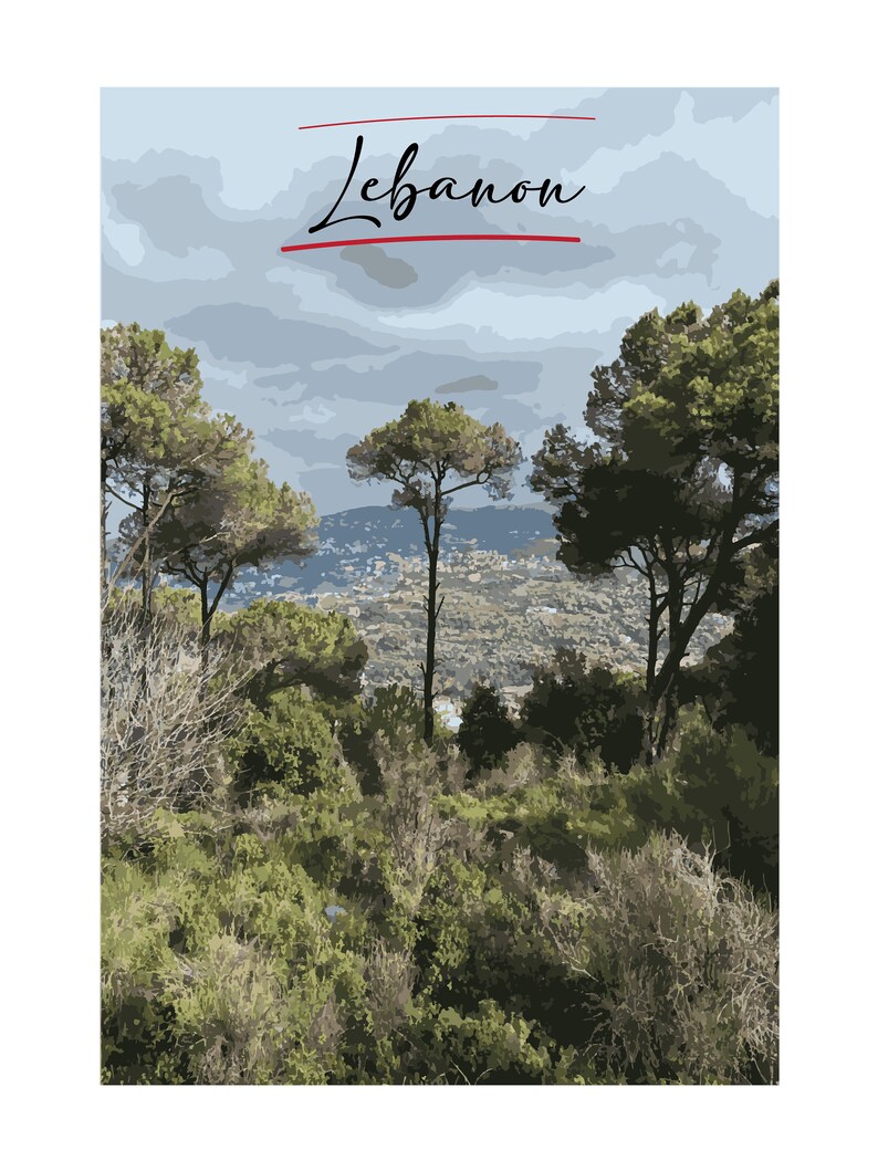 Lebanese Poster/tree of Lebanon.abstract Modern Print Download, Gallery ...
