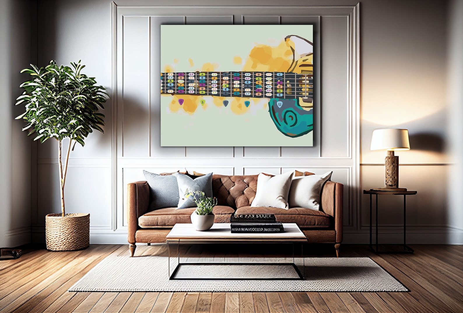 Guitar Fretboard Notes Diagram Poster, Song Key, Guitarist, Guitar ...