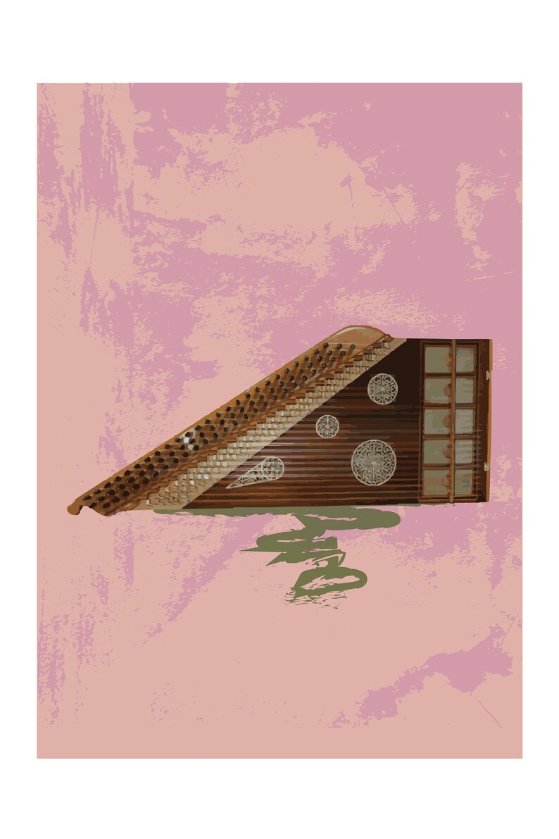Pink QANUN Saudi Arabic Music Instrument Home Deco Wall Art-modern ...
