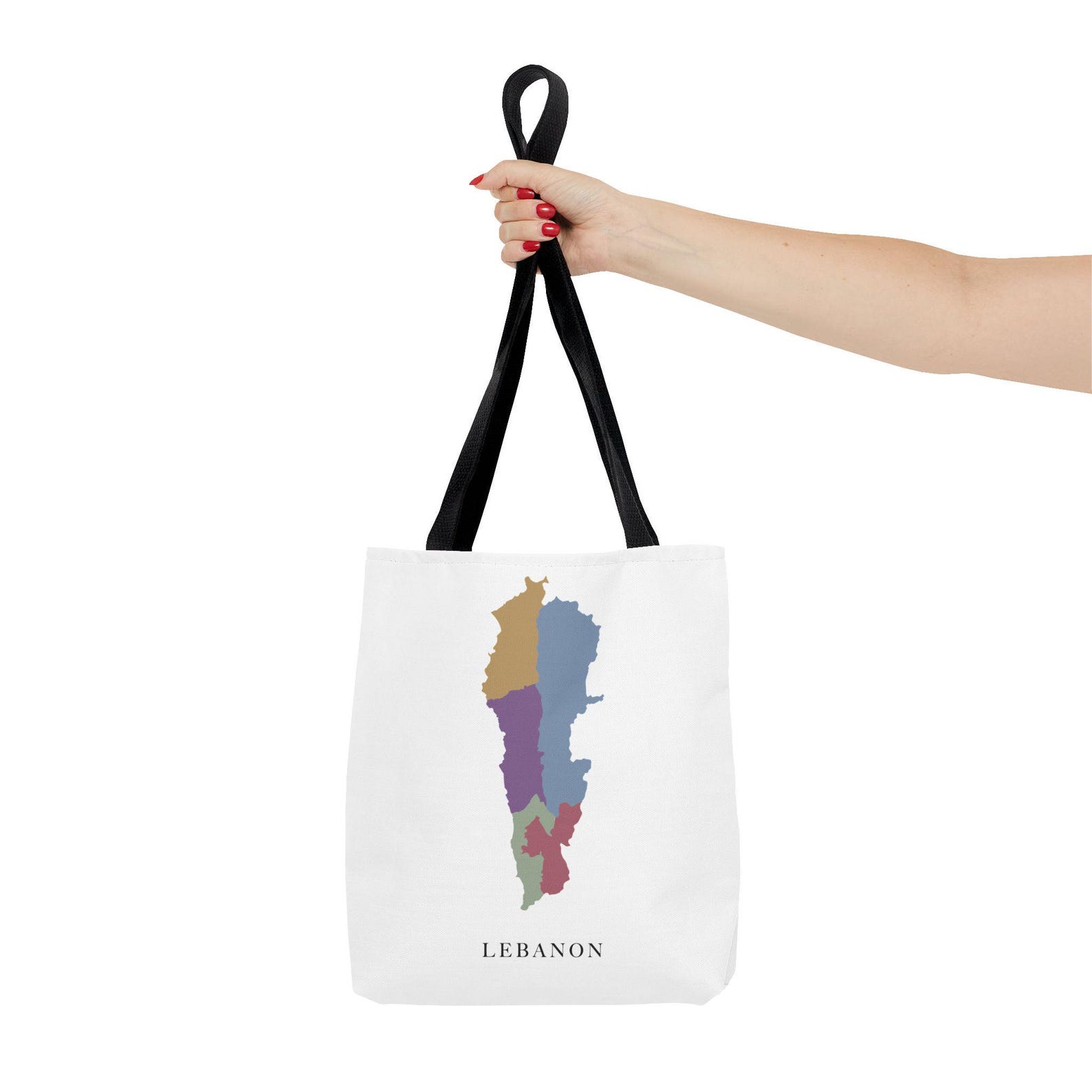 Lebanon Map Tote Bag, Pastel Colors, Arabic Art, Middle East Gift for ...