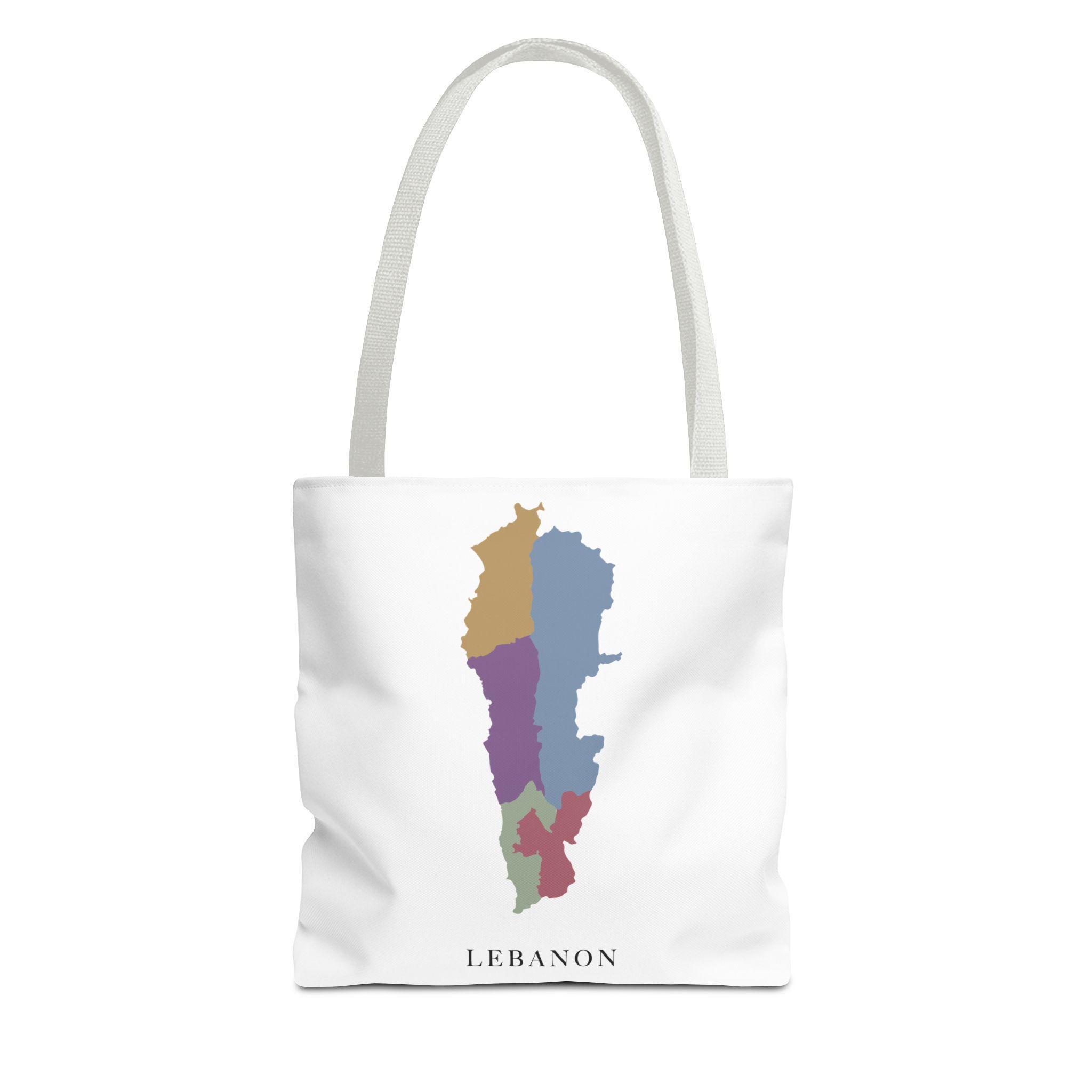Lebanon Map Tote Bag, Pastel Colors, Arabic Art, Middle East Gift for ...