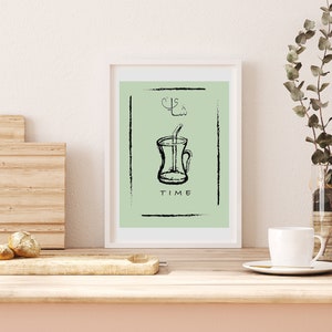 Arabic Tea Time Poster.middle East Kitchen Wall Art - Modern Print ...