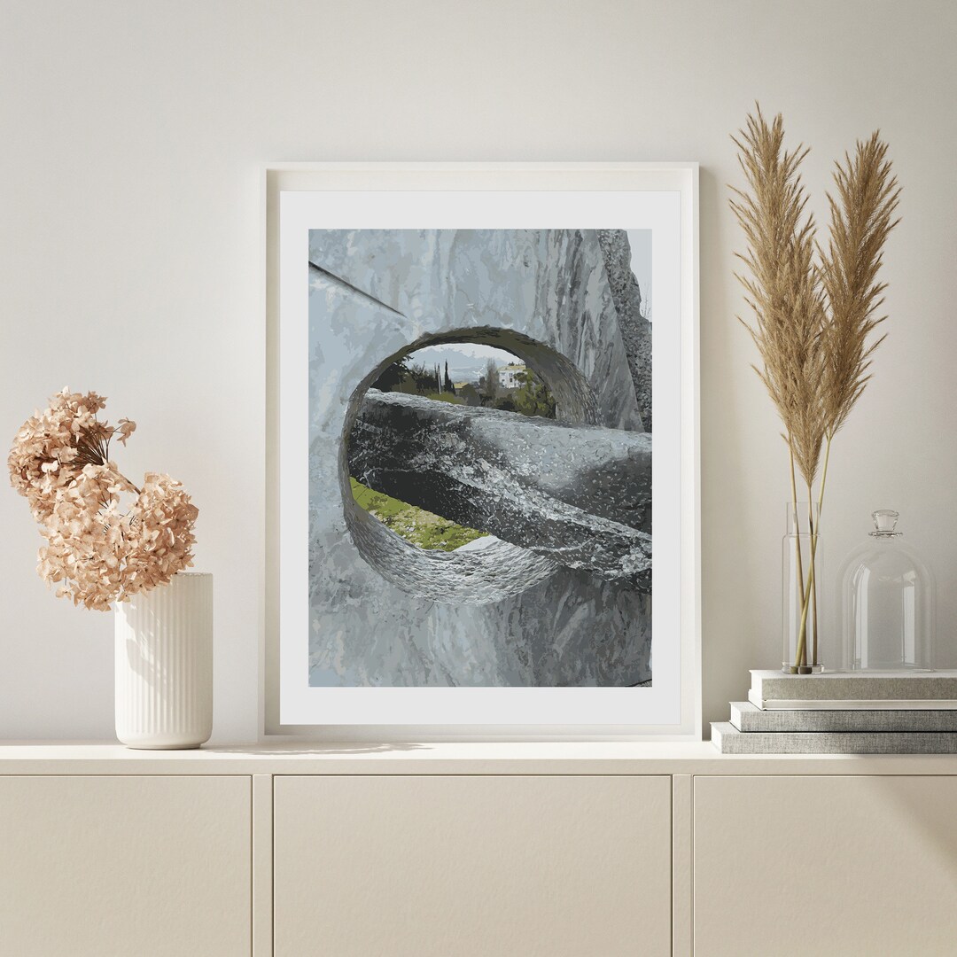 Artsy Circle Abstract Modern Download,digital Geometric Grey Wall Art ...