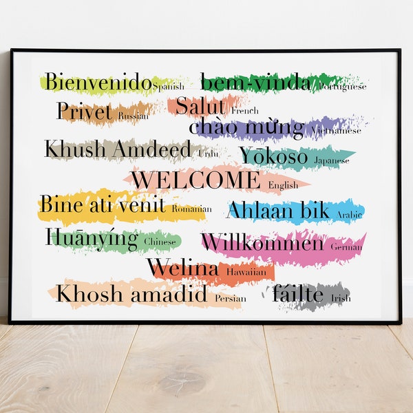 Welcome Languages - Etsy