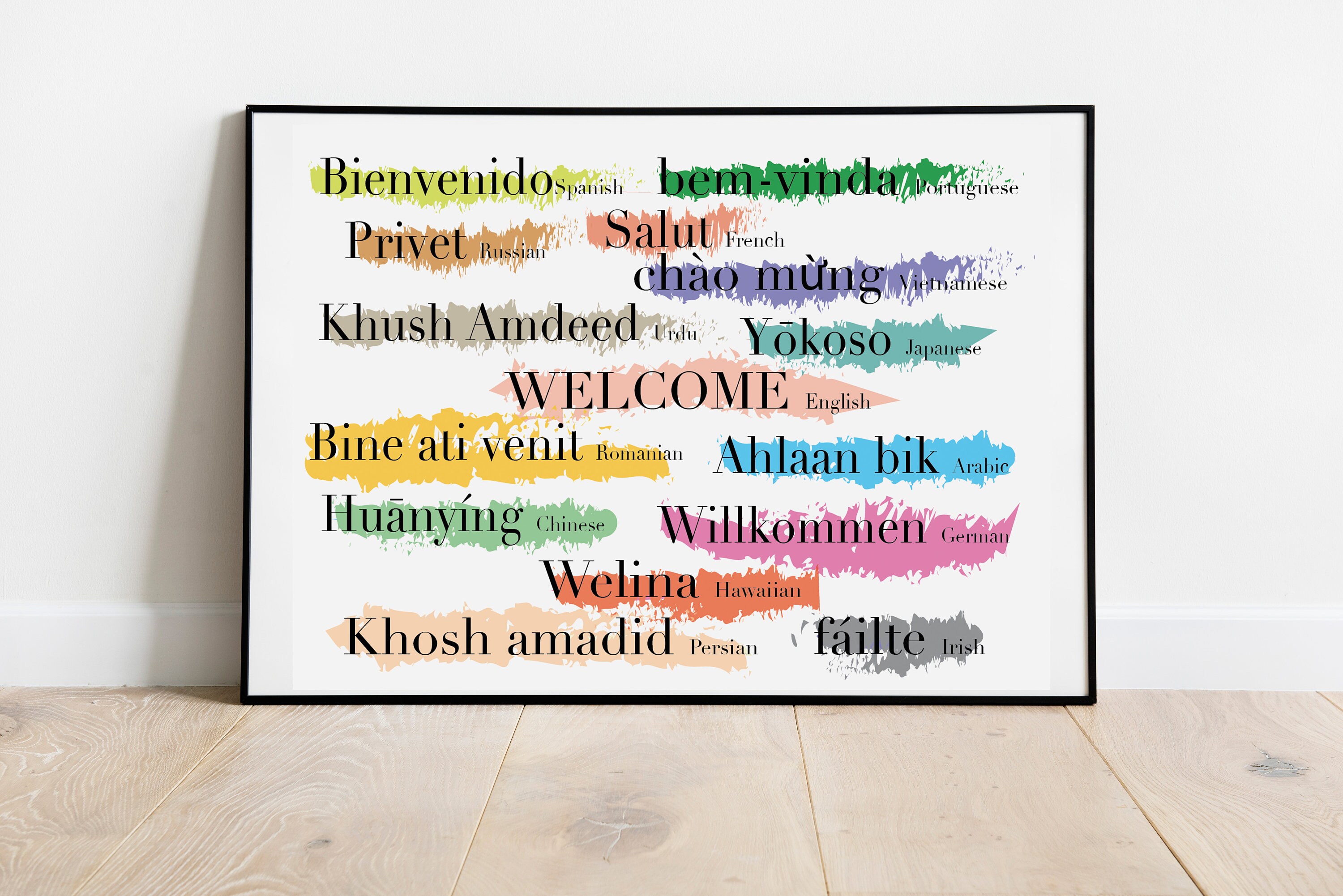 Welcome in 15 Languages Print Wall Art. Gift for Her/gift for Him/ Only ...
