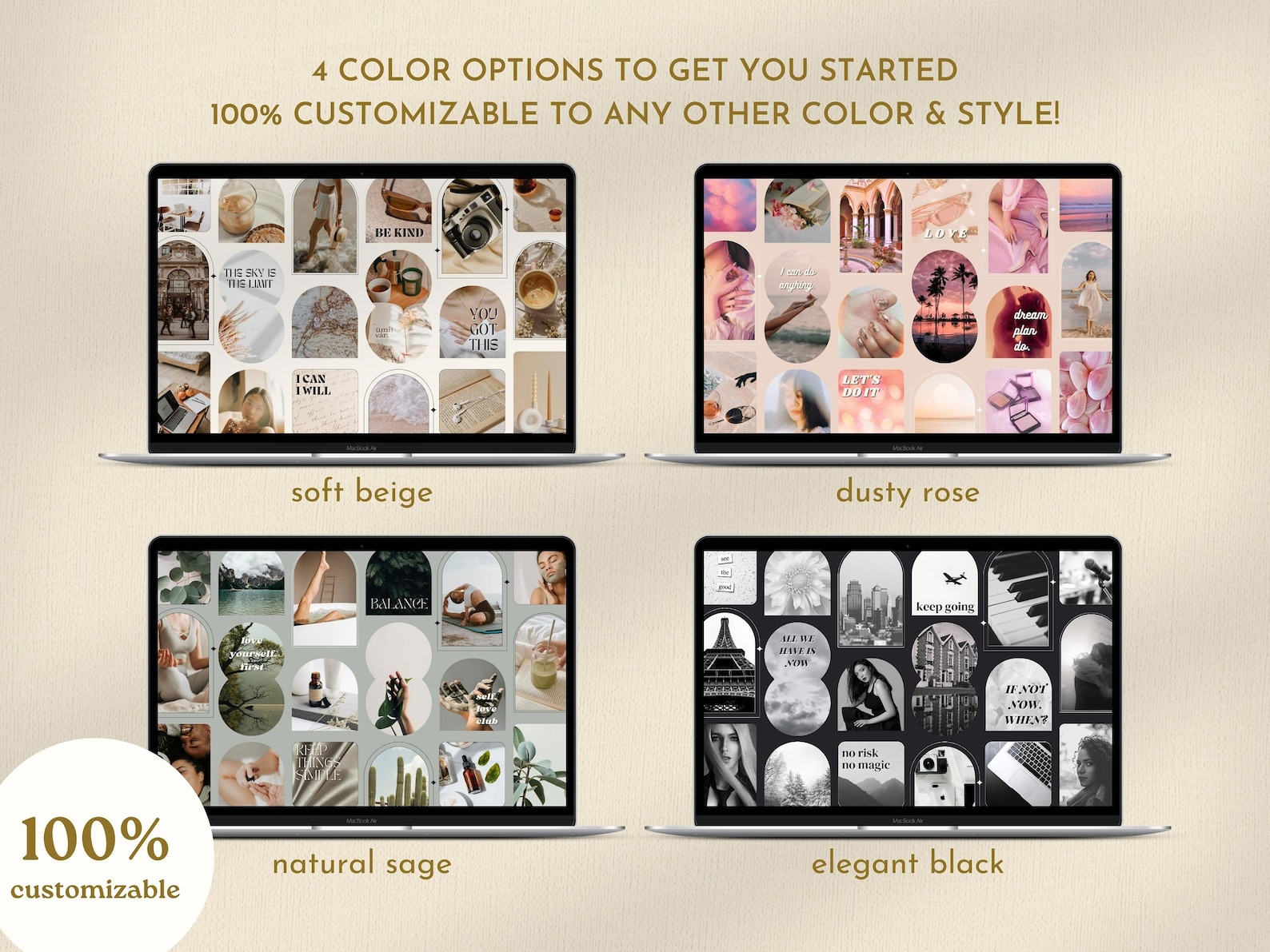 Digital Vision Board Desktop Wallpaper | Mood Board Template | MacBook ...