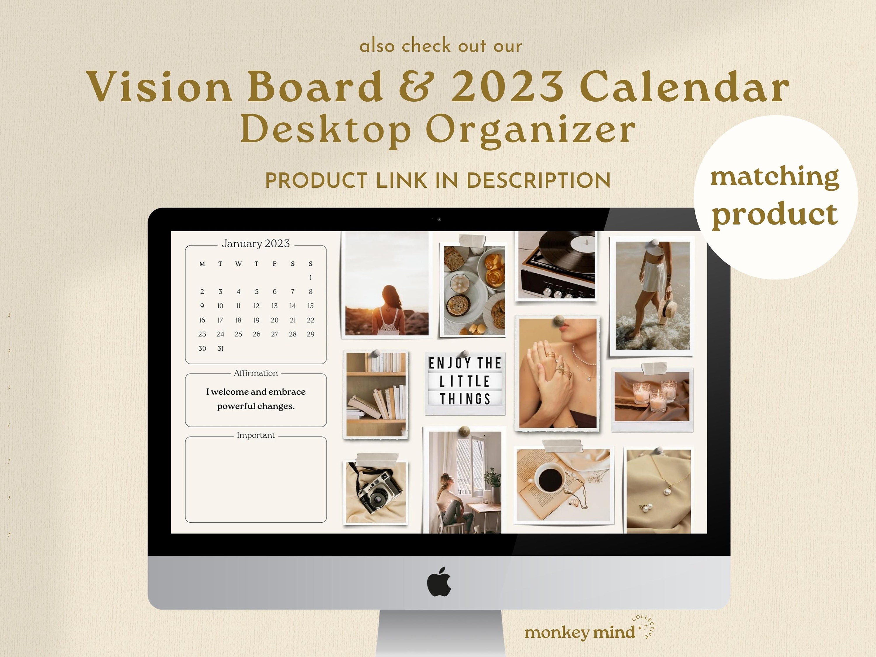 Digital Vision Board Desktop Wallpaper | Mood Board Template | MacBook ...