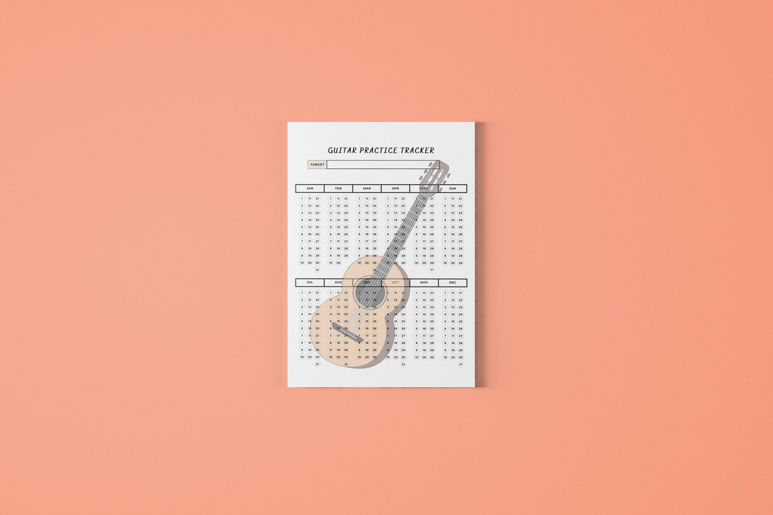 Guitar Practice Chart, Practice Log, Guitar Teacher, Guitar Practice ...