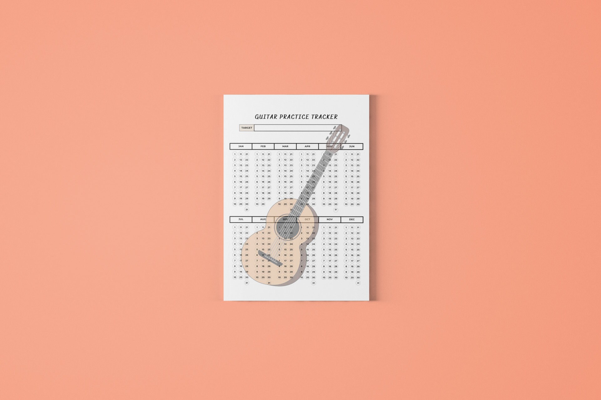 Guitar Practice Chart, Practice Log, Guitar Teacher, Guitar Practice ...