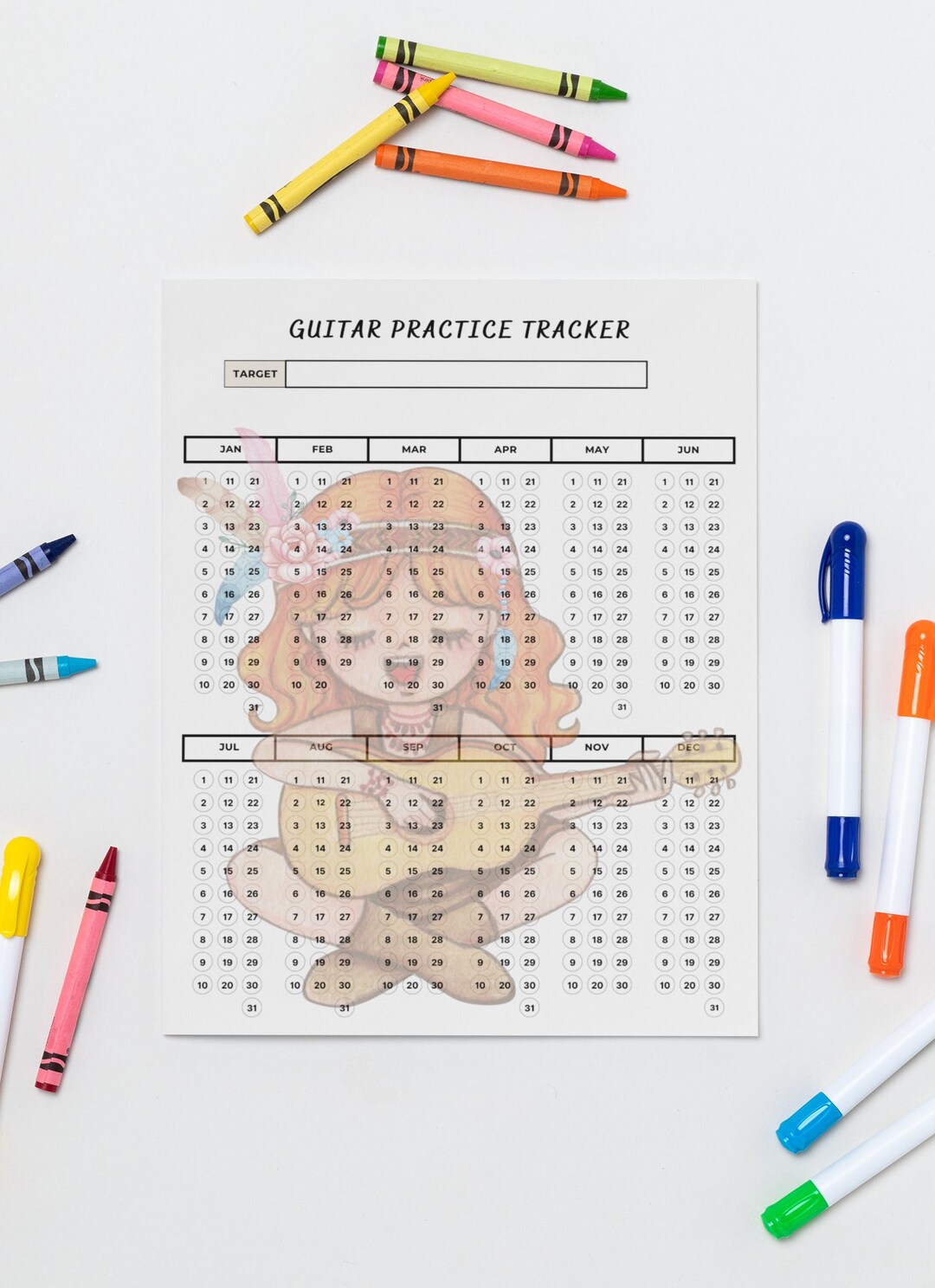 Guitar Practice Chart, Practice Log, Guitar Teacher, Guitar Practice ...