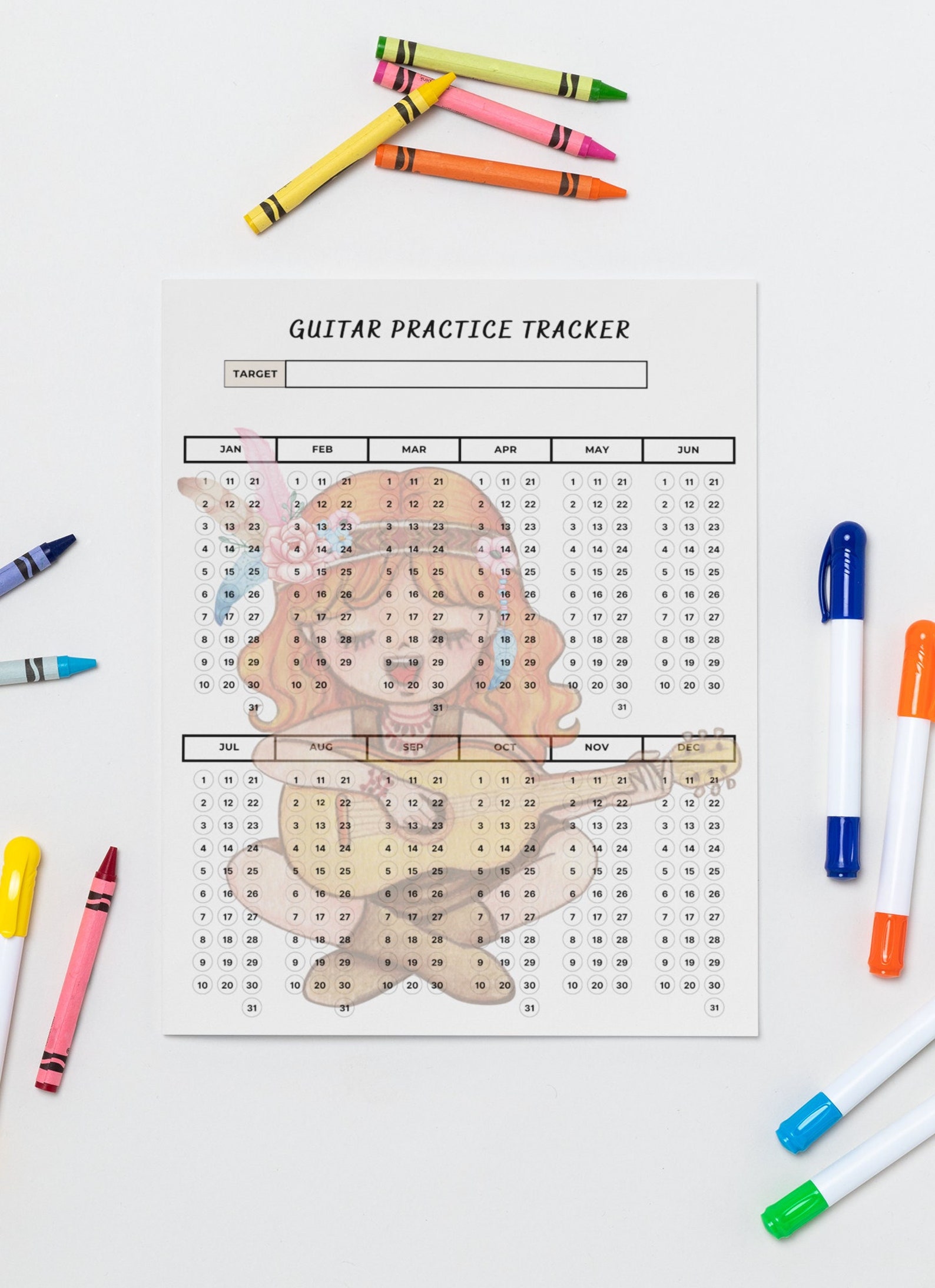 Guitar Practice Chart, Practice Log, Guitar Teacher, Guitar Practice ...