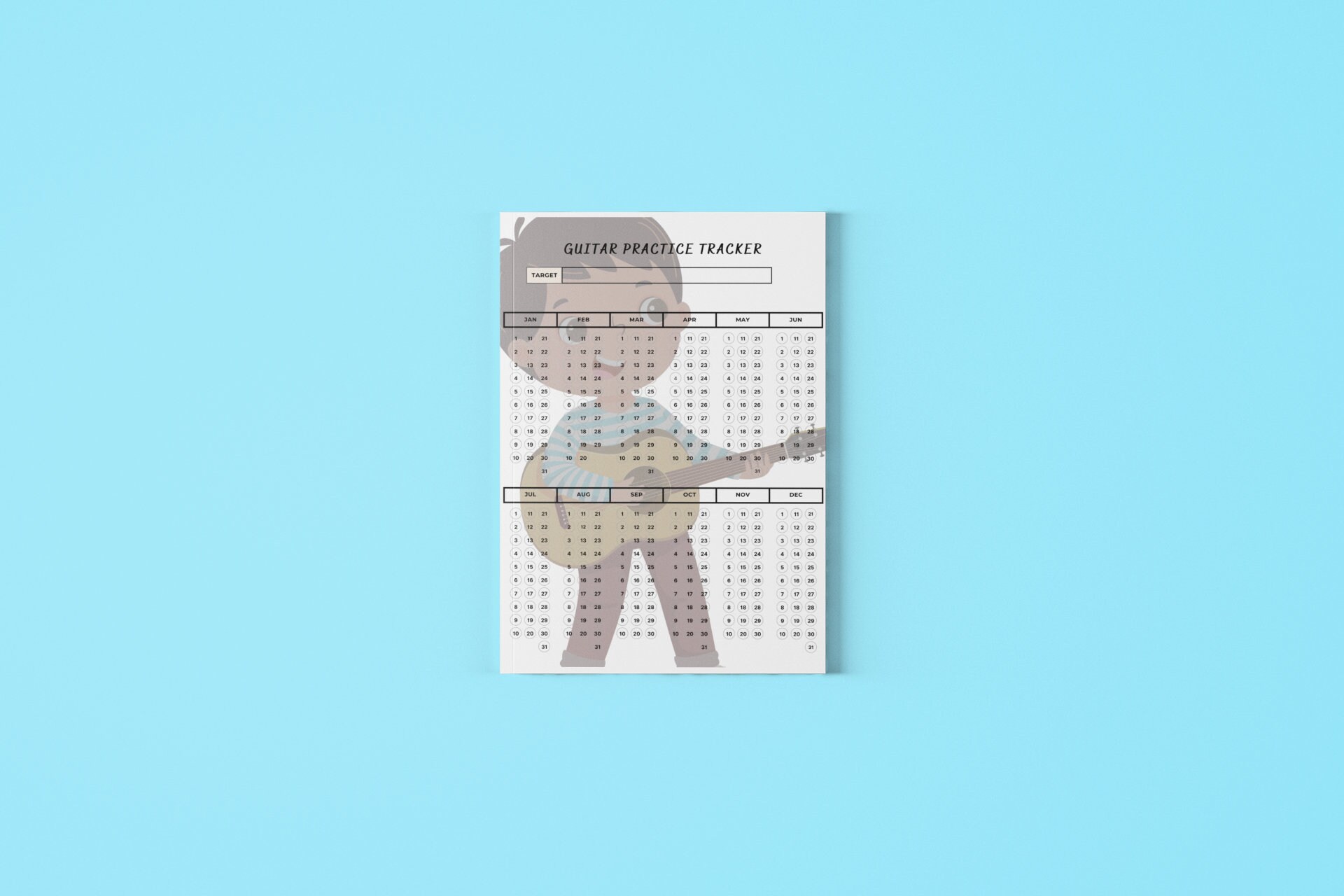 Guitar Practice Chart, Practice Log, Guitar Teacher, Guitar Practice ...