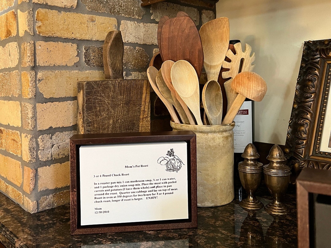 Handwritten Recipe Card or Note on Framed Gallery Canvas , Horizontal ...