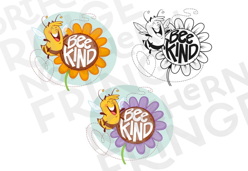 Bee Kind Original Hand Drawn Clip Art, Bee Kind SVG, Cricut Cut File ...