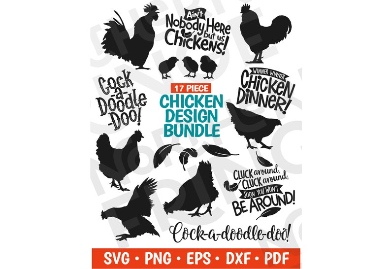Paquete de imágenes prediseñadas de pollo, archivo de corte Cricut ...