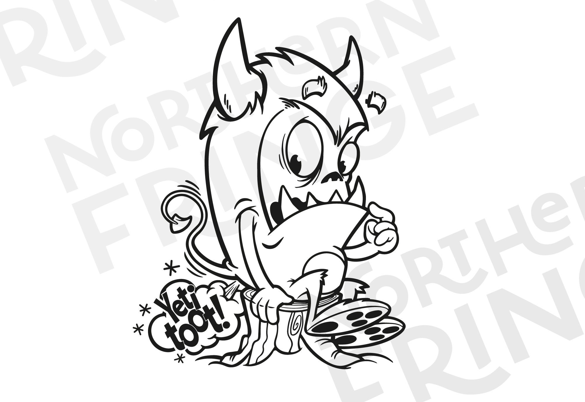 Yeti Toot Cut File, Clip Art, Cricut Silhouette Machine File, Print on ...