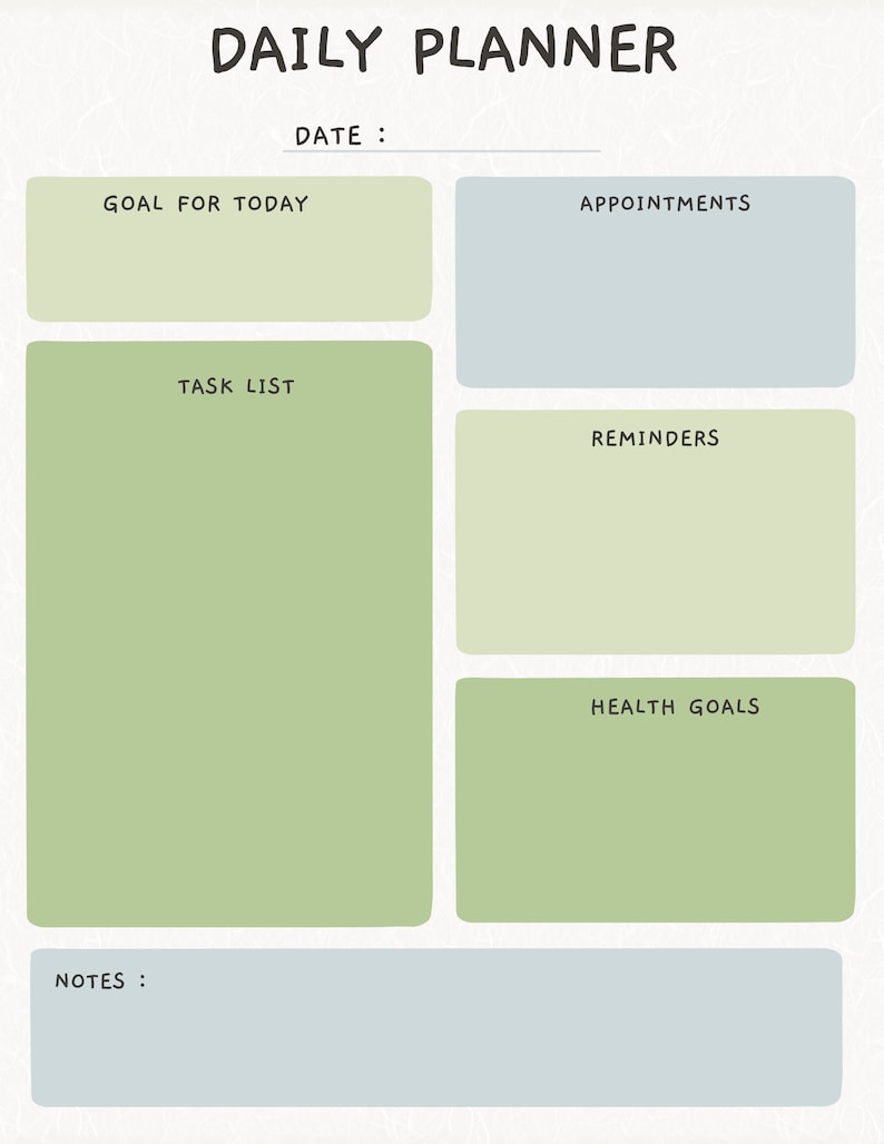 Digital Printable Daily Planner - 3 Designs Included, Minimalistic ...