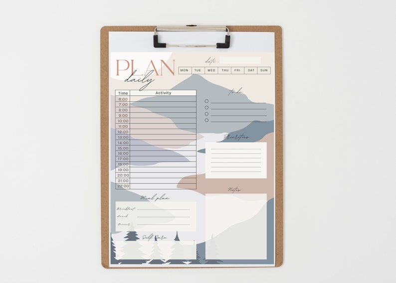 Printable Editable Daily Planner With 5 Designs Included - Etsy