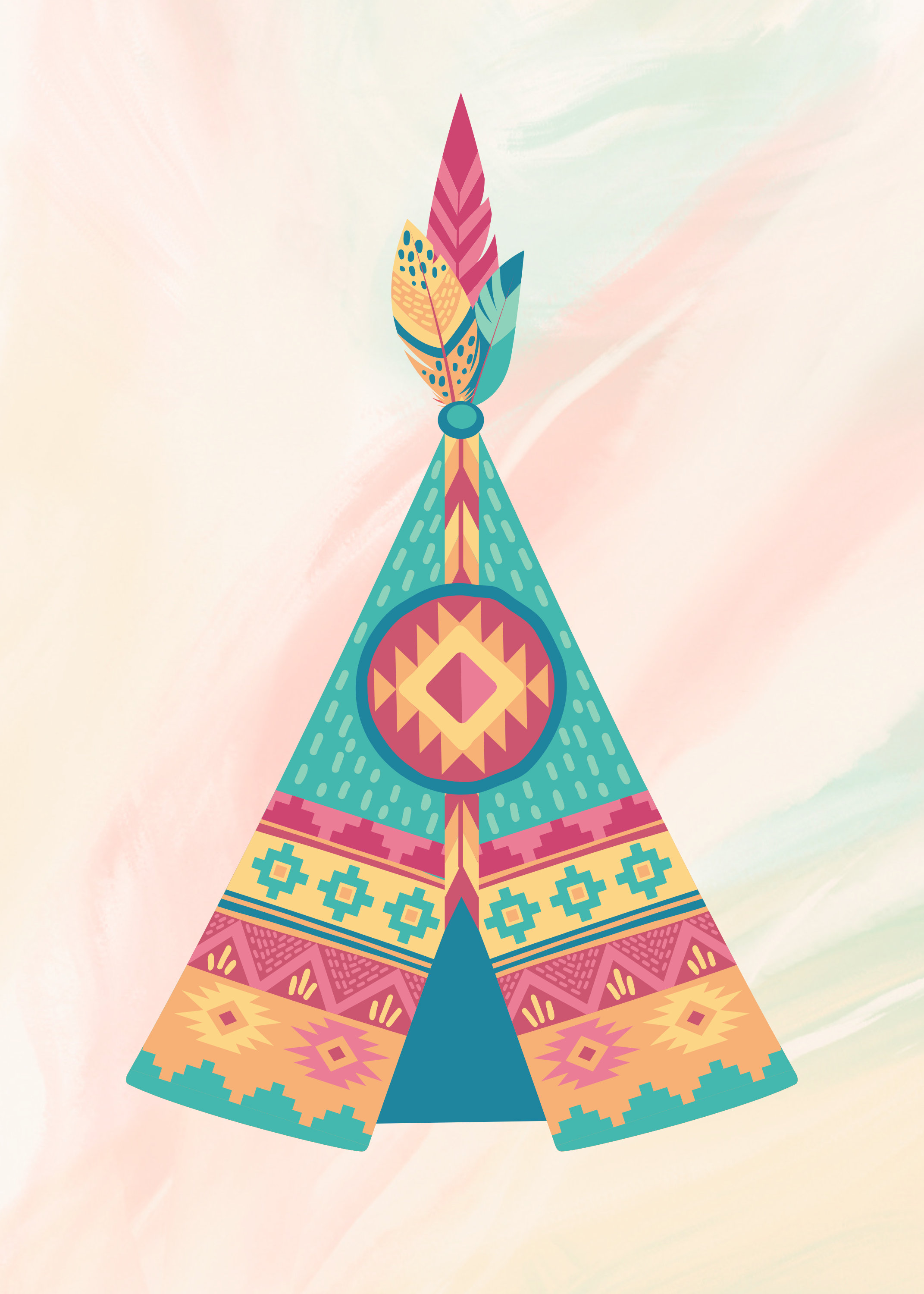 Dreamcatcher and Tipi Digital Printable Wall Art for Kids Room Nursery ...