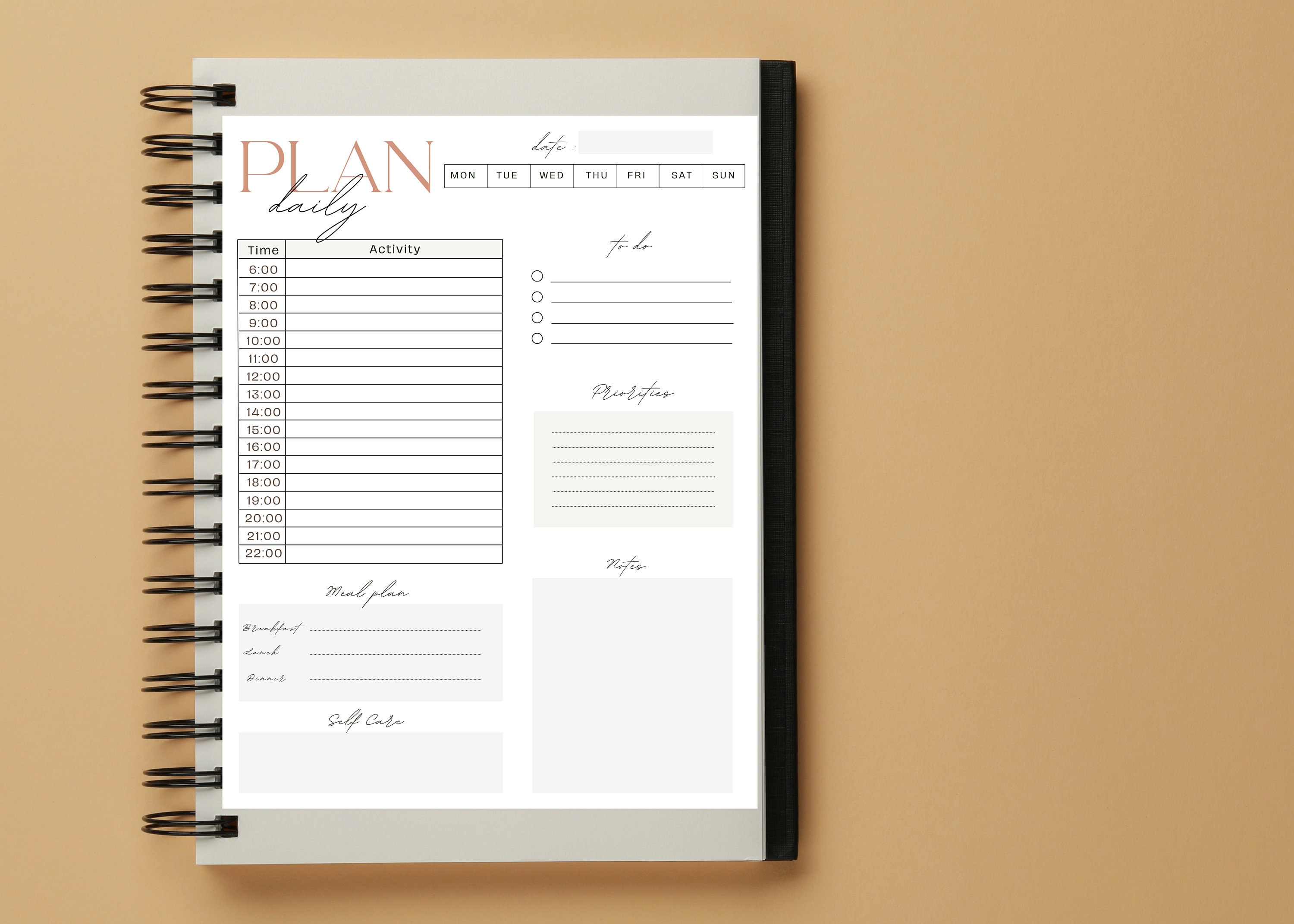 Printable Editable Daily Planner With 5 Designs Included - Etsy
