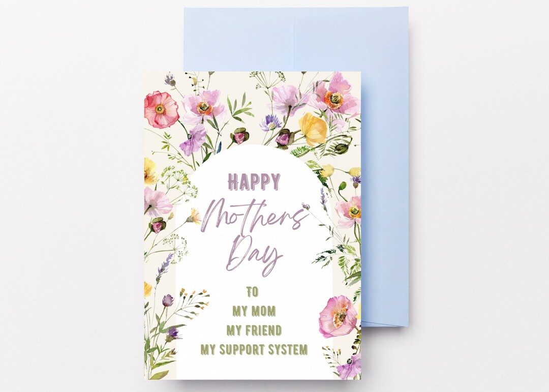 Mothers Day Digital Card Template - Fully Editable, Great Last Min Card ...