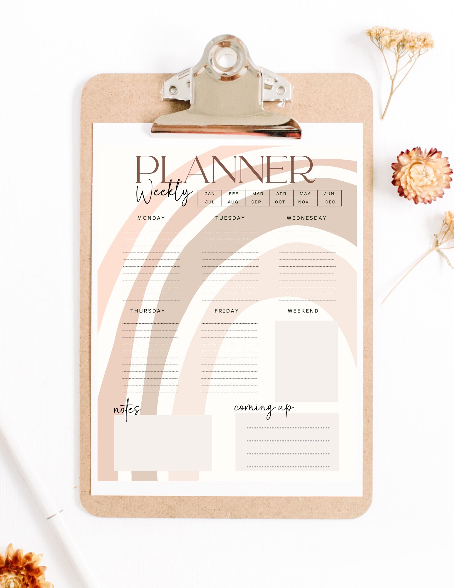 Editable Printable Weekly Planner - 7 Designs for Each Weekday! Boho ...