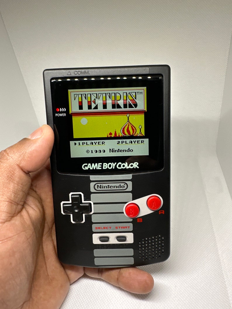 NES Themed Backlit Modded Game Boy Color GBC, Laminated IPS Screen ...